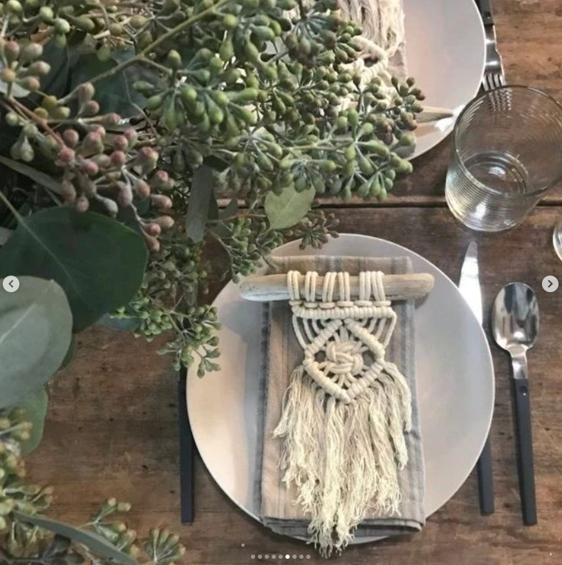 Mesa Posta de Macramê - Artesanato