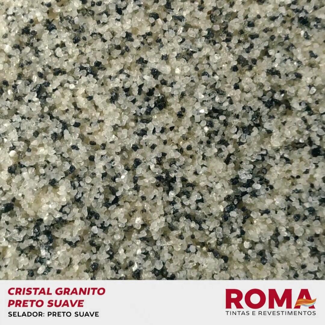 REVESTIMENTO CRISTAL GRANITO PRETO SUAVE 23 KG - ROMA - Xangrilá Tintas