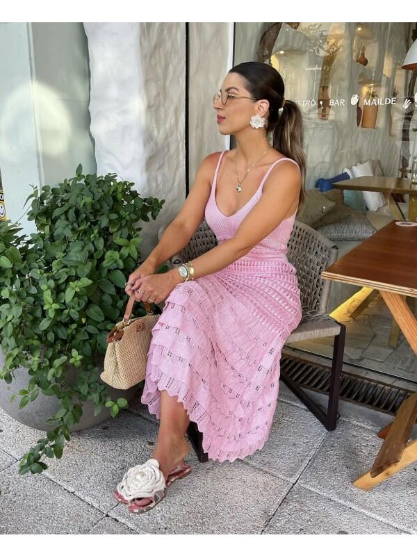 Vestido Tricot Nicky Rosa - Petit Rose - Sarez Store